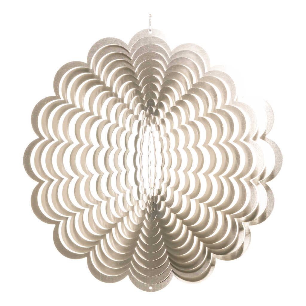 Silver flower wind spinner 30cm – Wind Art